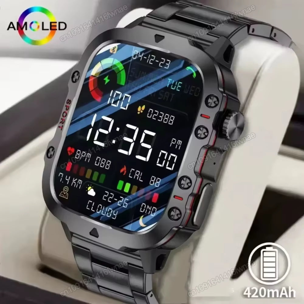 Original Men Smartwatch Flashlight Bluetooth Call Fitness Clock IP68 W ...
